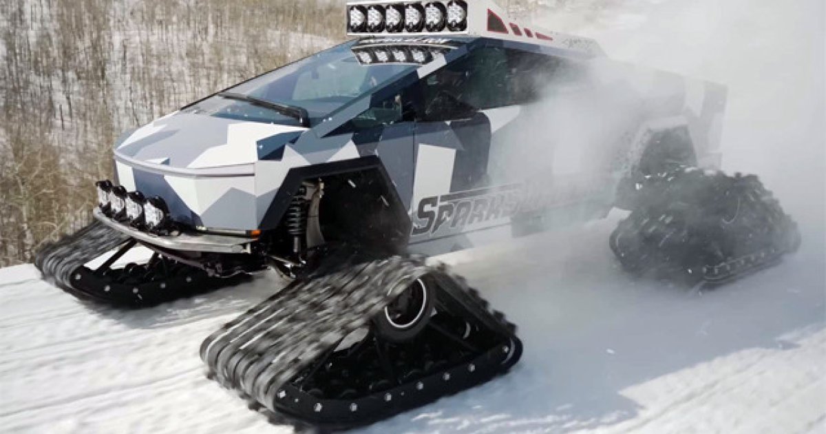 Tesla Cybertruck беше превърнат в налудничав снегоход - AУТОМЕДИЯ